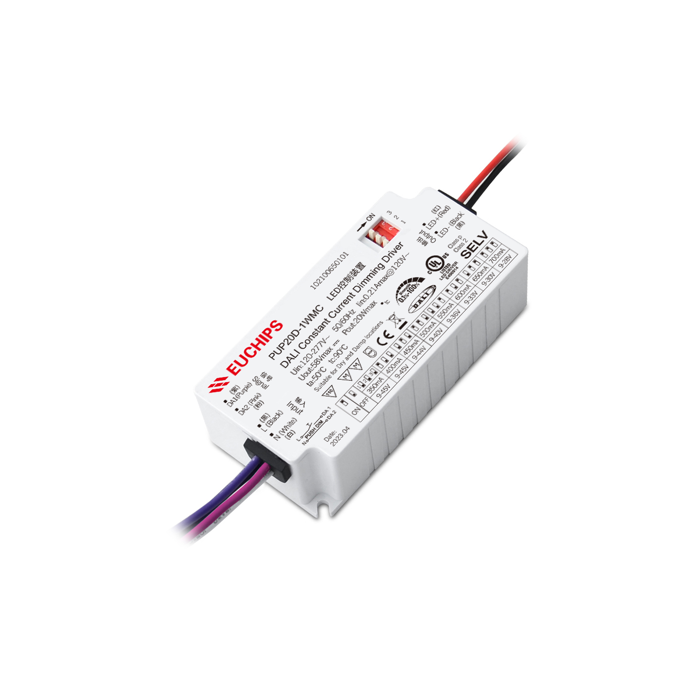 20W 350~700mA DALI CC Driver PUP20D-1WMC