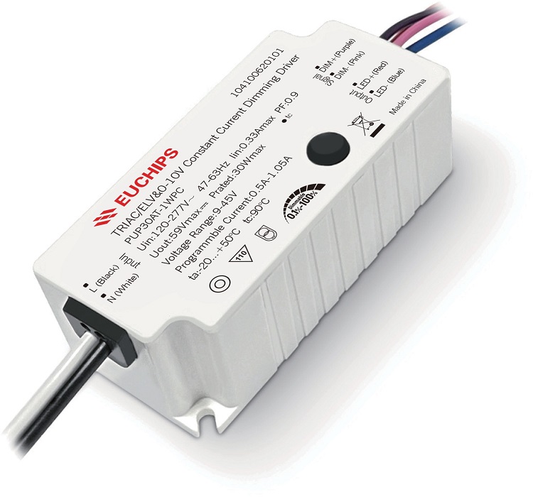30w 500-1050mA Triac/ELV & 0-10V CC Dimming Driver PUP30AT-1WPC