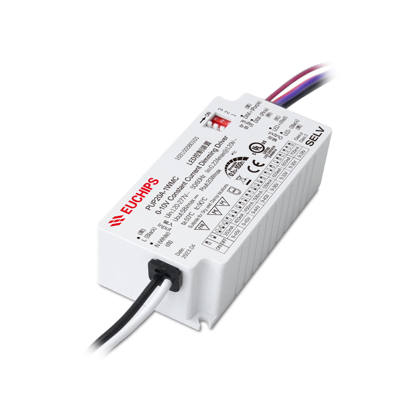 20W 350~700mA 0-10V CC Driver PUP20A-1WMC
